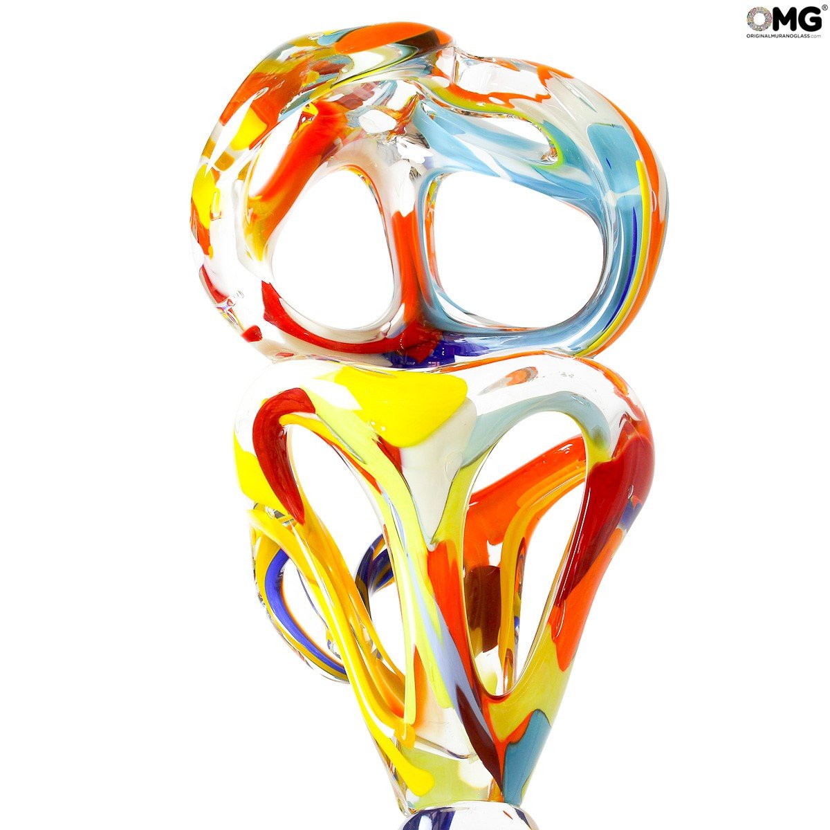 Multicolor Sculpture Slimer Abstract Murano Glass Sculpture