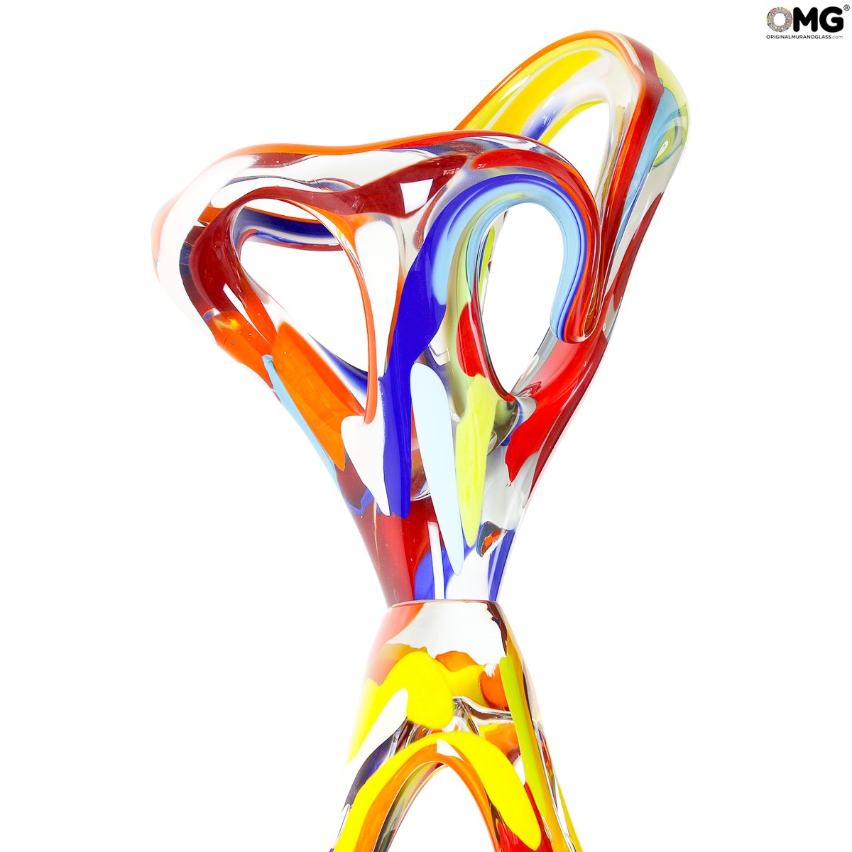 Multicolor Sculpture Slimer Abstract Murano Glass Sculpture