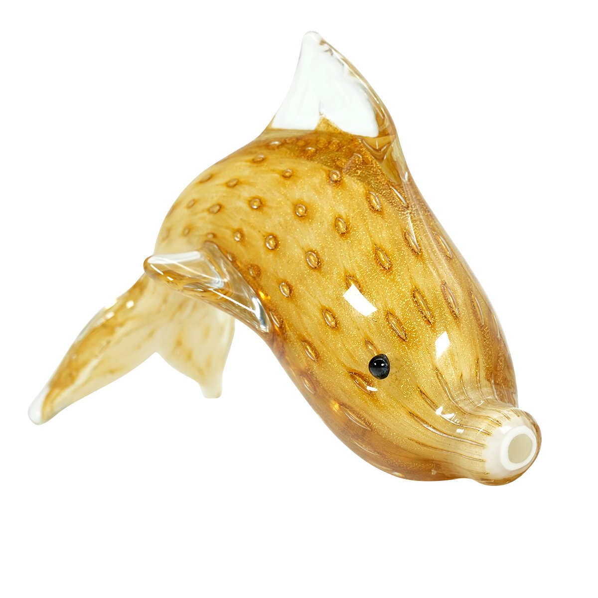 Dolphin Figurine Gold Original Murano Glass Omg