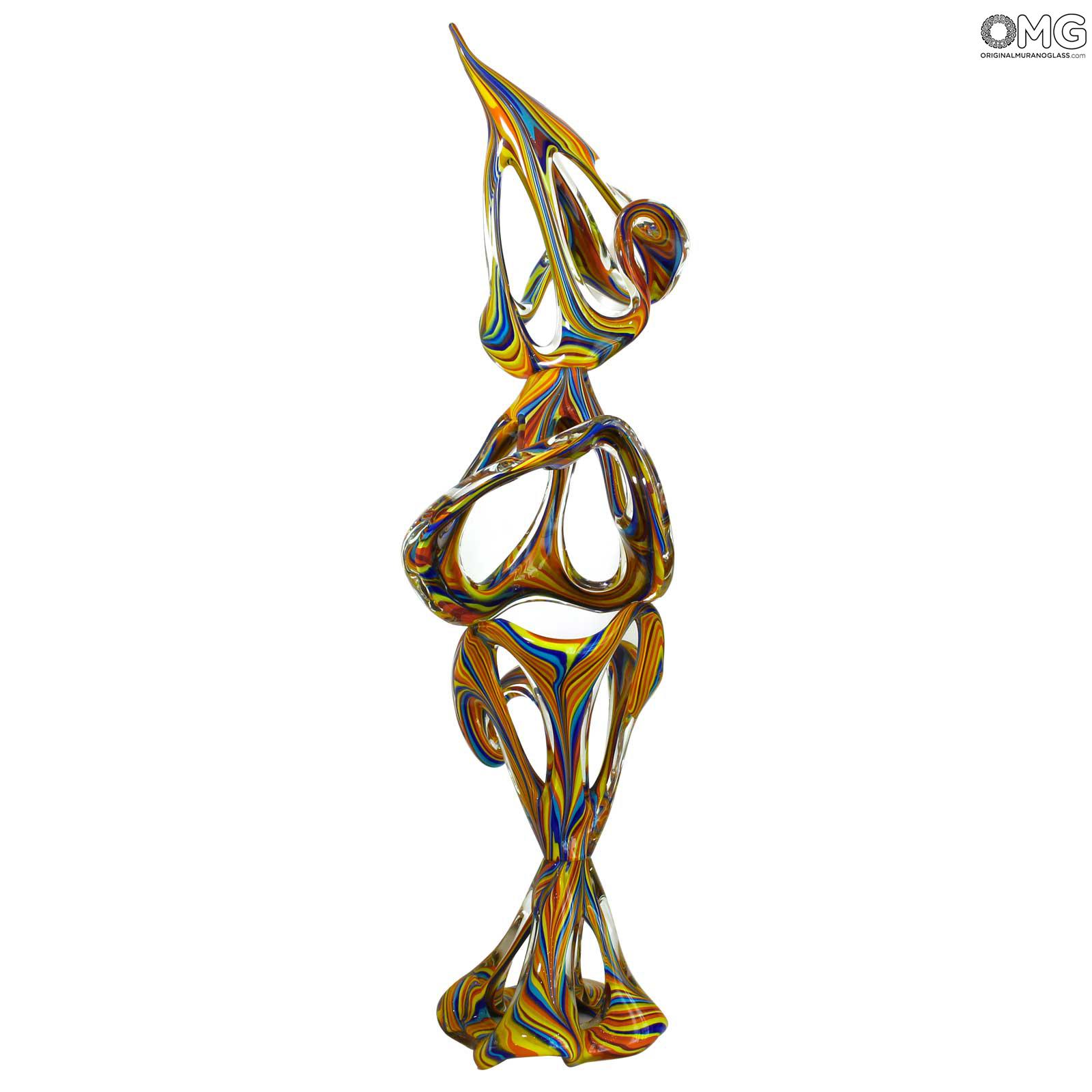 Color Spalsh Slimer Abstract Murano Glass Sculpture