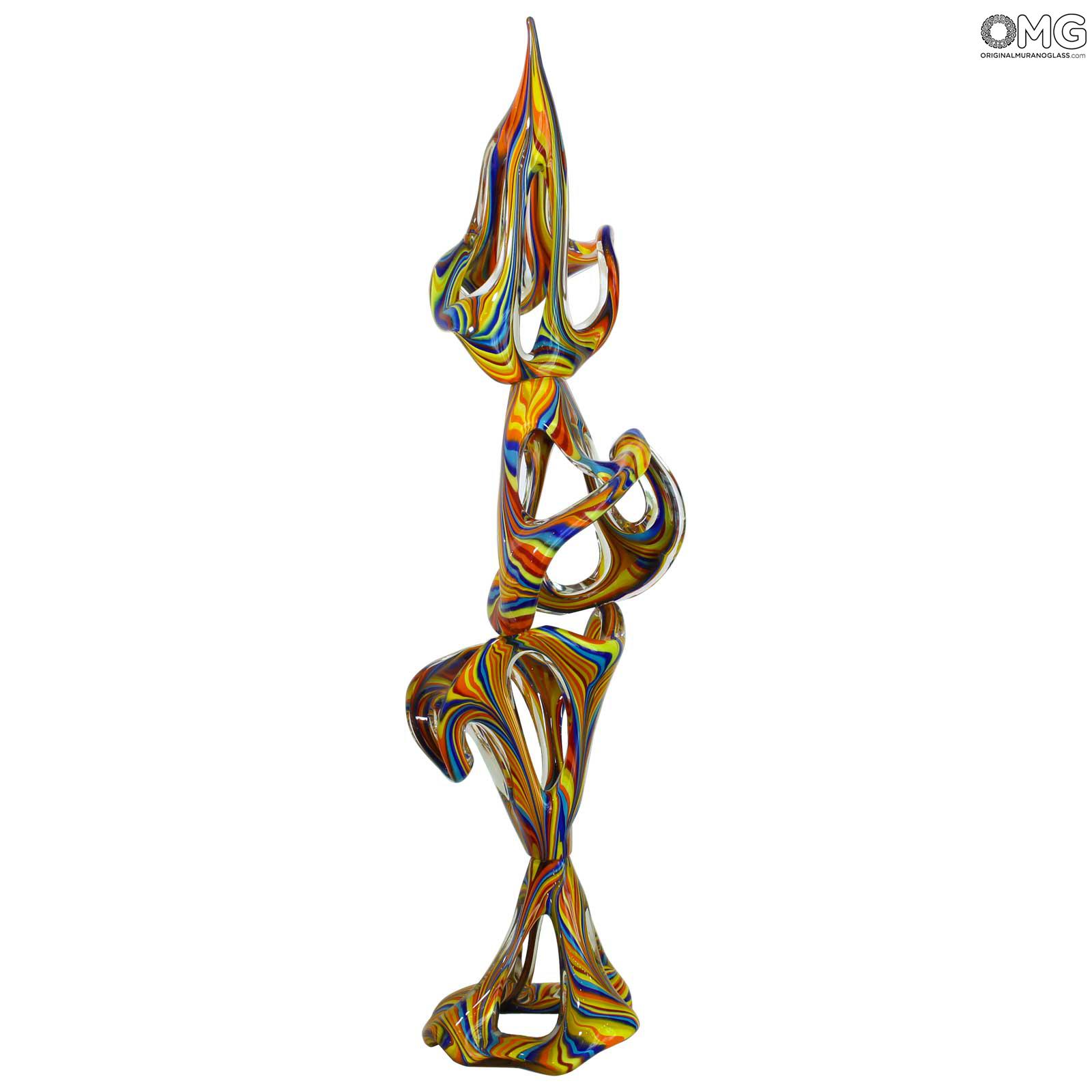 Color Spalsh Slimer Abstract Murano Glass Sculpture