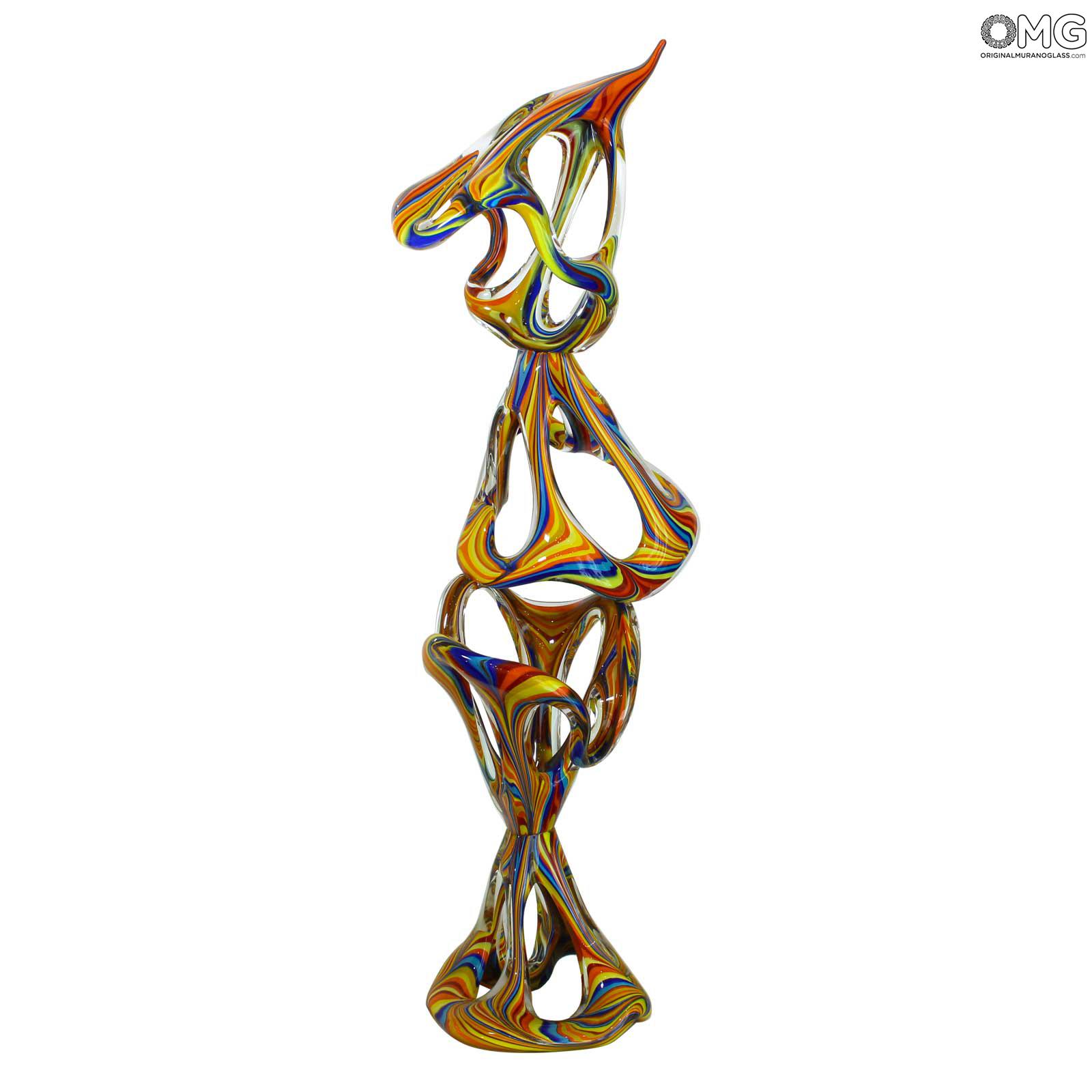 Color Spalsh Slimer Abstract Murano Glass Sculpture