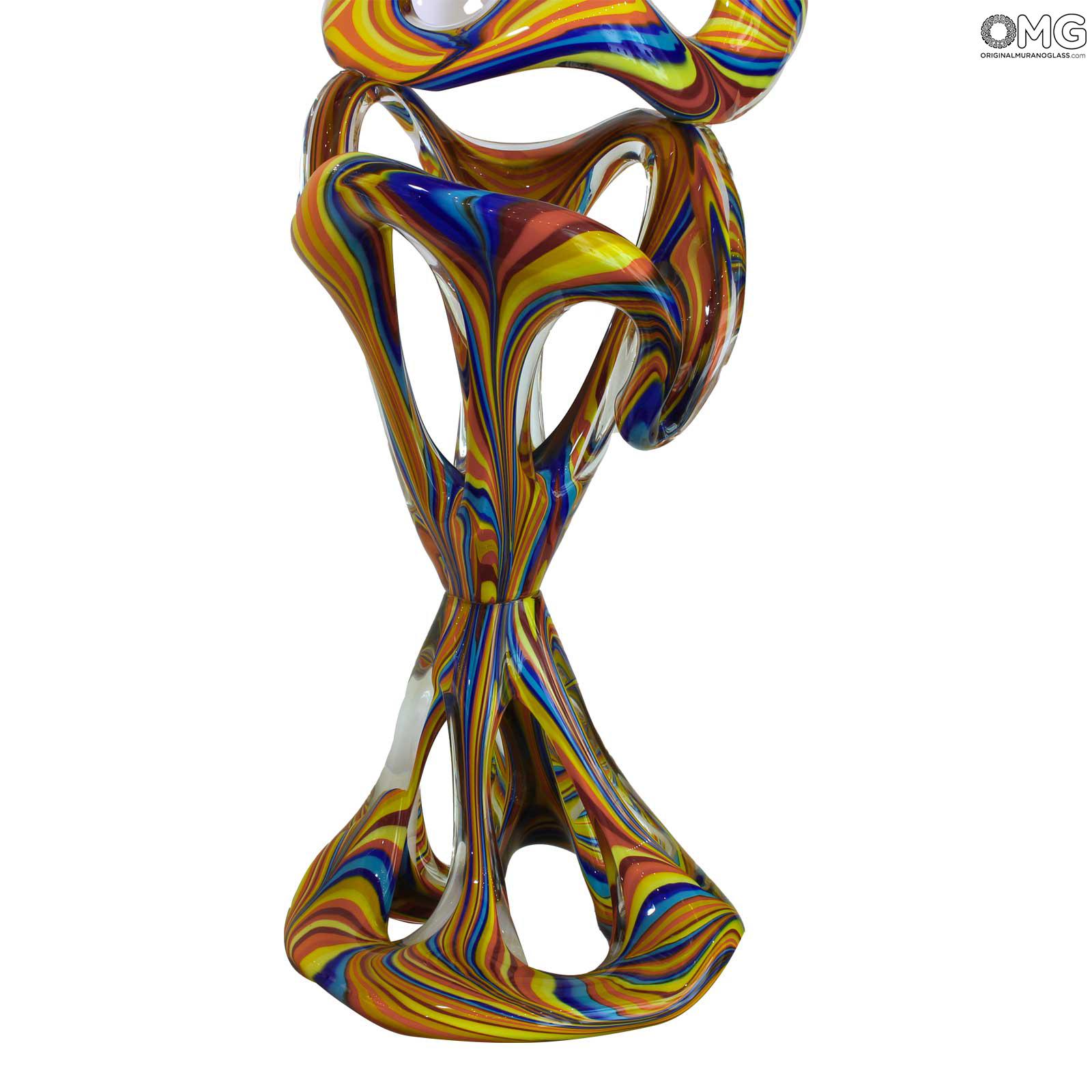 Color Spalsh Slimer Abstract Murano Glass Sculpture