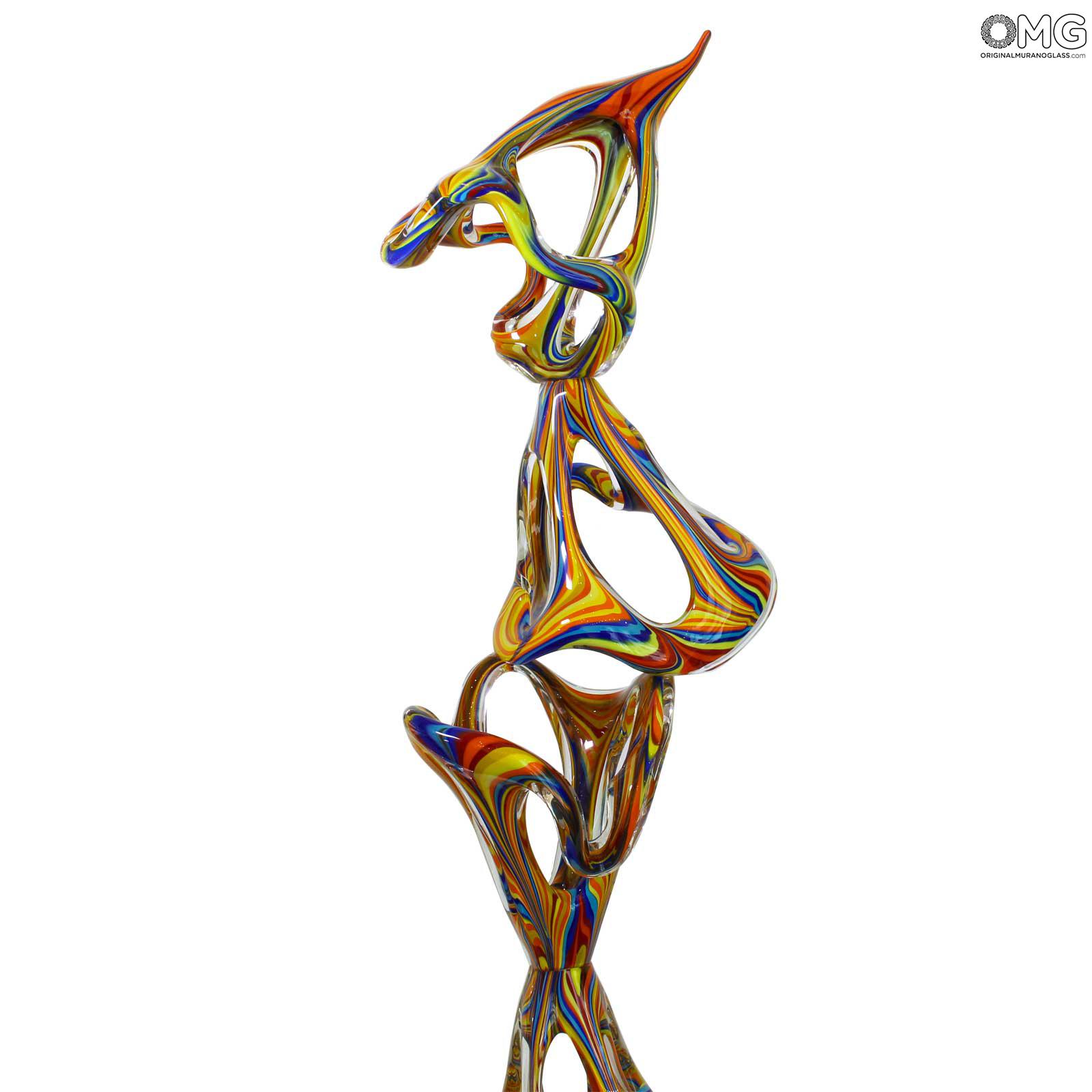 Color Spalsh Slimer Abstract Murano Glass Sculpture