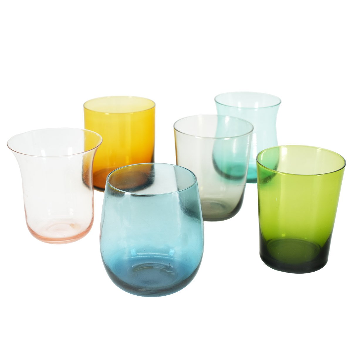 Set Of 6 Drinking Glasses Summer Original Murano Glass Omg