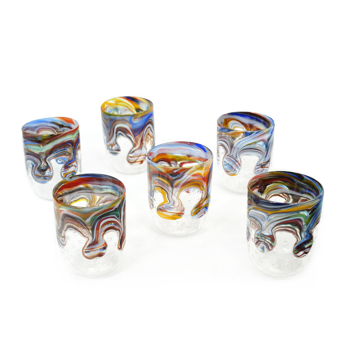 Glasses Set Lava Tumblers Original Murano Glass
