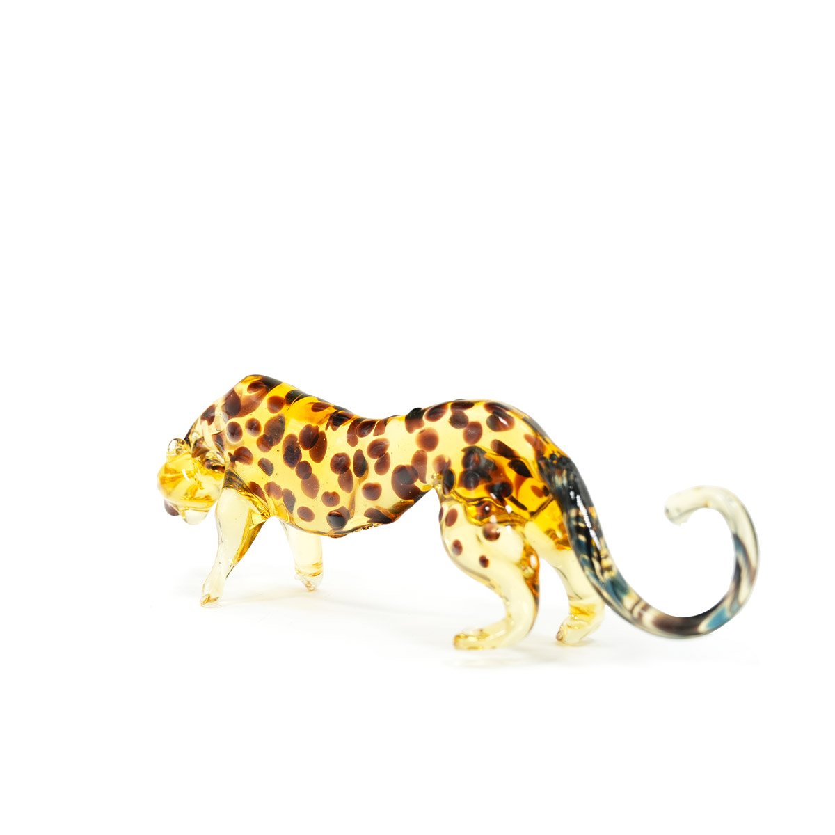 Cheetah Figurine Original Murano Glass Omg