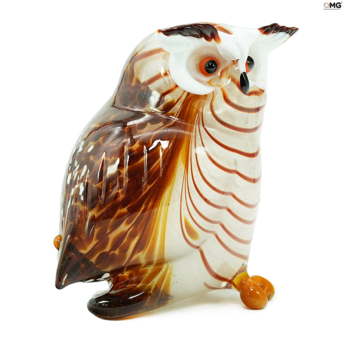 Owl Brown Original Murano Glass Omg