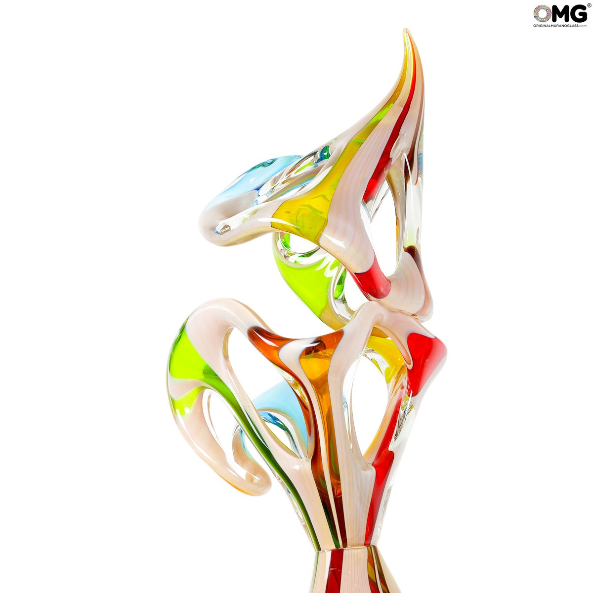 Multicolor Sculpture Slimer Abstract Murano Glass Sculpture