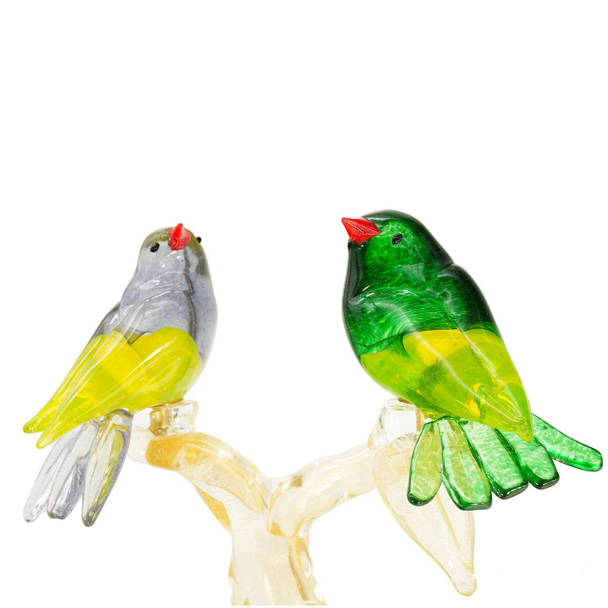 Wonderful Sparrows On tree - gold 24KT - Original Murano Glass OMG Wonderful Sparrows On tree - gold 24KT - Original Murano Glass OMG