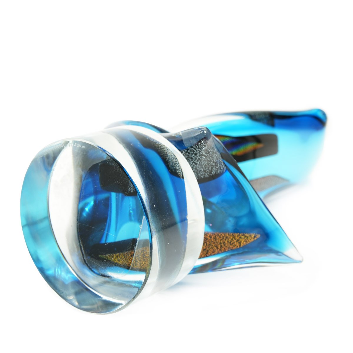 Sculptures And Figurines Objects Of Art Glass Various Collections Strip To Wind Light Blue