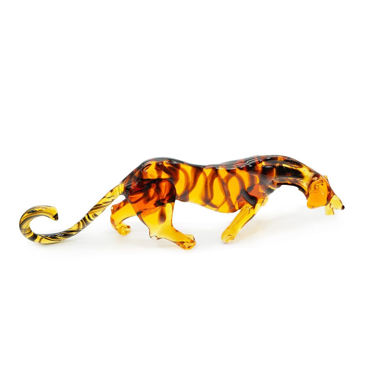 Tiger Figurine Original Murano Glass Omg