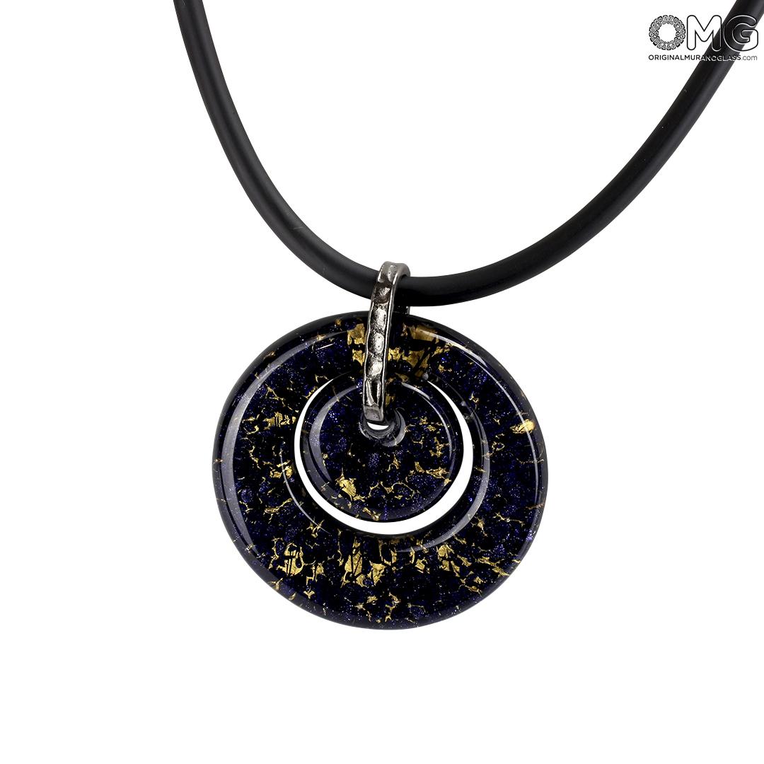 Double Pendant Black Orignal Murano Glass Omg